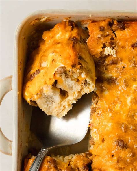 Biscuit Breakfast Casserole Easy Baked Breakfast Recipe Olives Thyme