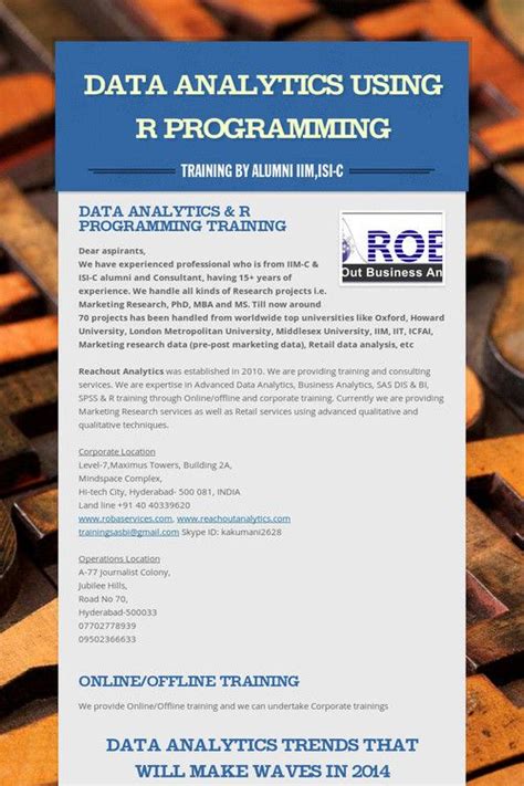 Data Analytics Using R Programming Data Analytics Predictive