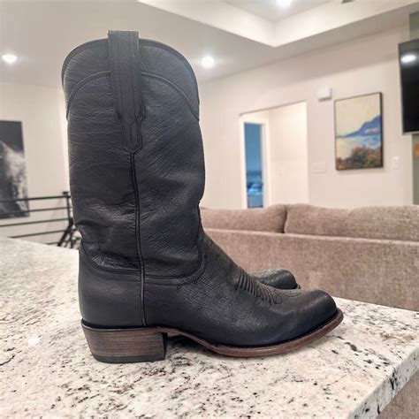Tecovas Jasper Smooth Ostrich Cowboy Boots Style 1017 Mens Gunsmoke