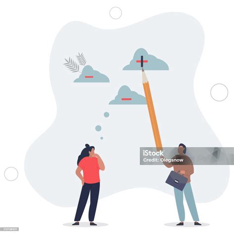 긍정적 인 사고 방식 업무 성공에 대한 낙관적 인 태도 긍정 개념에 대한 직원에게 동기를 부여하는 멘토 평면 벡터 일러스트레이션을 생각하십시오 가능한에 대한 스톡 벡터 아트