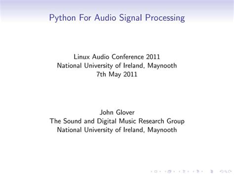 Python For Audio Signal Processing Pdfdrive Pdf