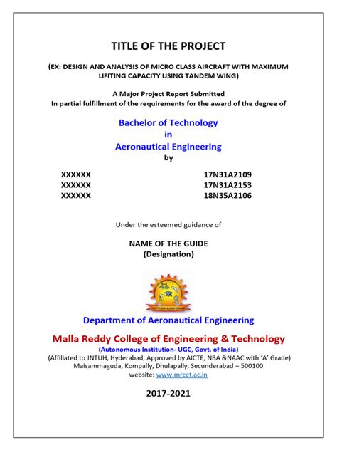 3 btech major project front pages pdf