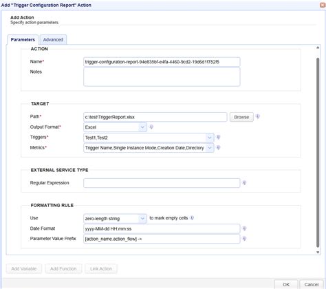 Trigger Configuration Report