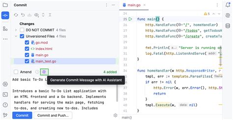 Using Ai Assistant To Build An Application Goland Documentation