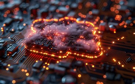 Cloud Computing Concept 3d Illustration Of Cloud With Circuit Board Premium Ai Generated Image