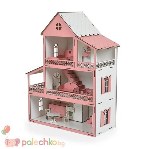 Дървена къща за кукли Moni Toys Lilly ПалечкоБГ Детски играчки