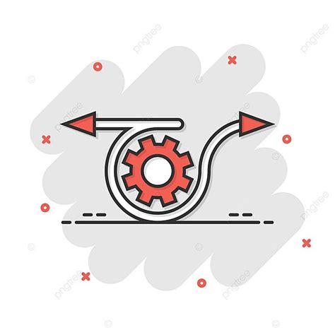 Agile Icon In Comic Style With Arrow Cycle Splash Effect Vector Web Computer Developer PNG