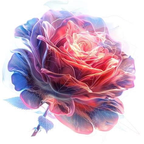 Premium Photo A Neon Pink Rose Isolated On White Background