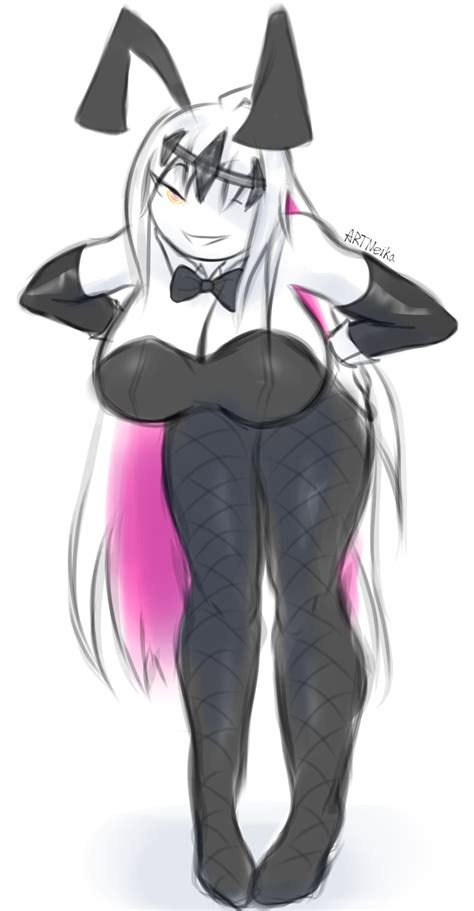 Rule 34 Alternate Version Available Artneika Artist Black Gloves Black Outfit Breasts Bunny
