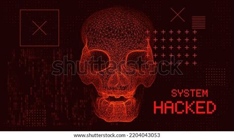 Abstract Skull Shape Binary Code System Stock Vector Royalty Free