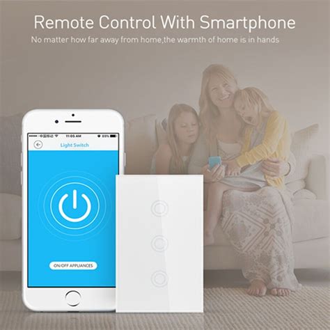 2024 Us Popular 10a 3 Way 3 Gang Tuya Smart Home Wifi Wireless Touch Black And White Wall Light