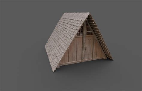 3d Model Enterable Medieval Pit House Vr Ar Low Poly Cgtrader