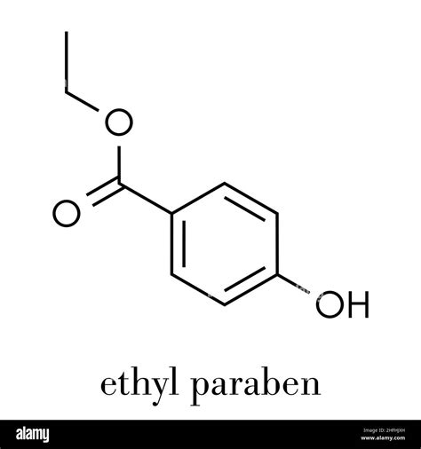 Ethyl Paraben Ethyl Para Hydroxybenzoate Preservative Molecule Skeletal Formula Stock Vector