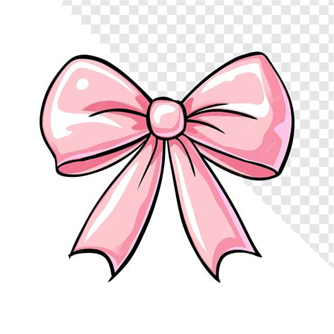 Simple Minimalist Pastel Pink Bow Cartoon Premium Psd