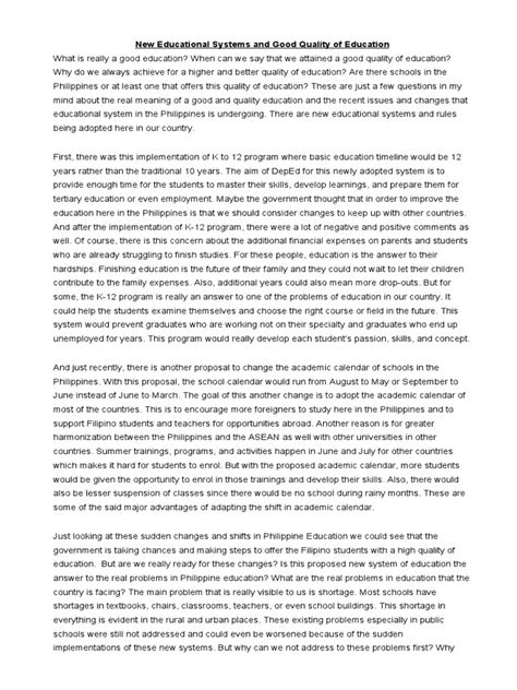 Reflection On Curriculum Pdf