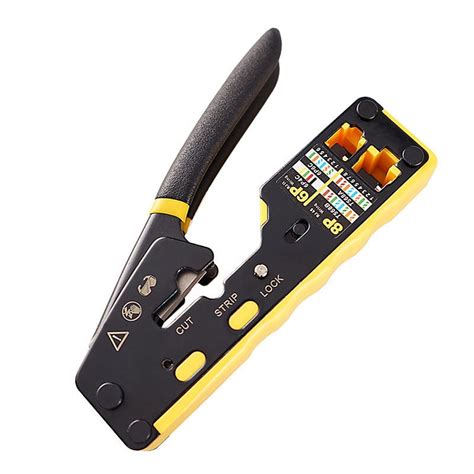 Rj45 Pass Through Crimp Tool For Cat5 Cat6 Modular Connector Ethernet