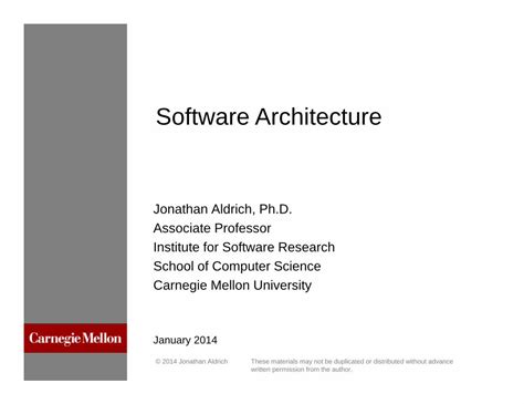 Pdf Software Architecture Carnegie Mellon School Of Computer · Software Architecture