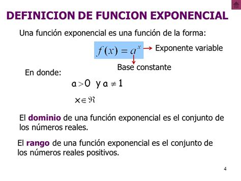 FunciÓn Exponencial DefiniciÓn De FunciÓn Exponencial