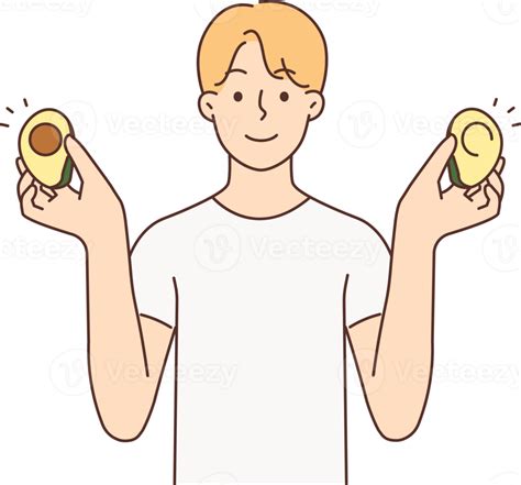 Sonriente Hombre Con Aguacate En Manos 21477652 Png