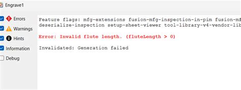 Invalid Flute Length Appears While Generating Engraving Toolpath In Fusion