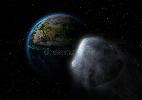 Asteroid On Collision Path With Earth Stock Illustration Illustration Of Meteor Danger 58730198