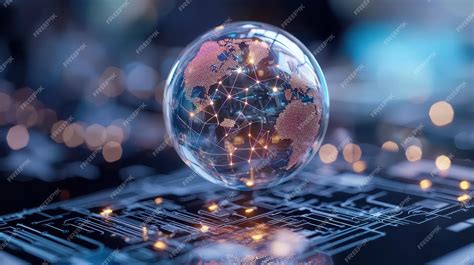 Global Network Connection Technology Abstract Background Premium Ai Generated Image