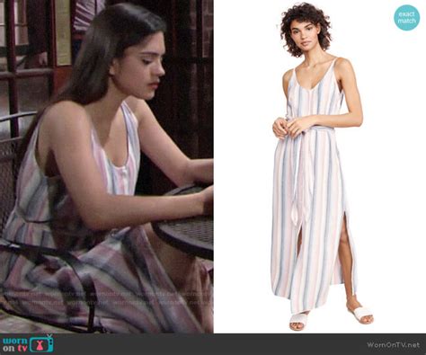 Wornontv Lolas Striped Button Front Dress On The Young And The