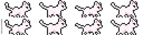 Cat Walk Cycle Animation 8 Bit Pixel Art Cartoon Animate Frame By