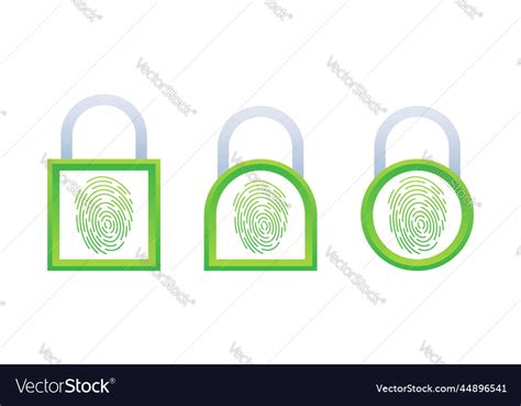 Cyber Security Fingerprint On Lock Security Vector Image