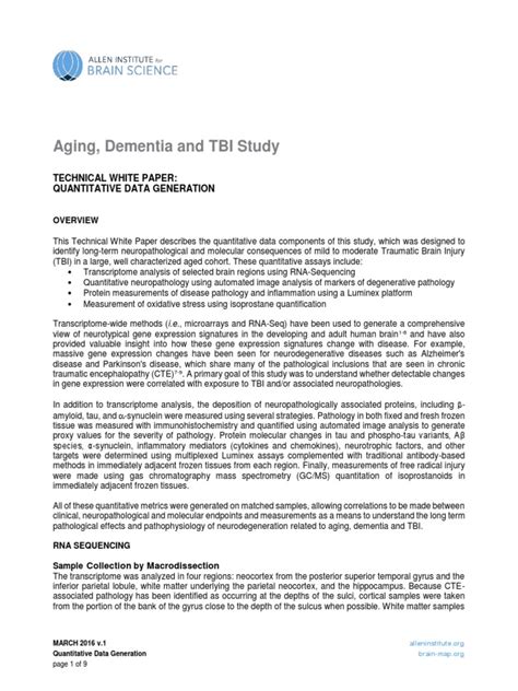 Tbi Quantitative Data Generation Pdf Immunohistochemistry Gene Expression
