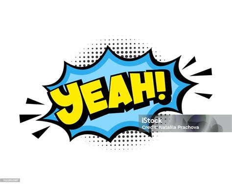 예 구름 별 광선 및 하프 톤 효과 배경이있는 만화 단어 음성 거품 아이콘 복고풍 스타일의 팝 아트 벡터 만화 일러스트레이션 1990 1999 년에 대한 스톡 벡터 아트 및