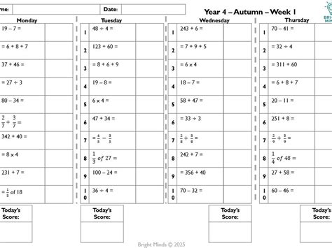 Fluency Fix Year 4 Daily Arithmetic 36 Weeks Of Ks2 Maths Starters
