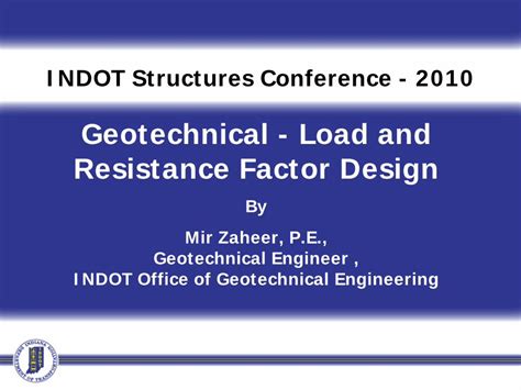Pdf Geotechnical Load And Resistance Factor Dotdivcontractstraining2010