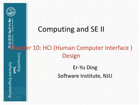 Ppt Computing And Se Ii Chapter 10 Hci Human Computer Interface