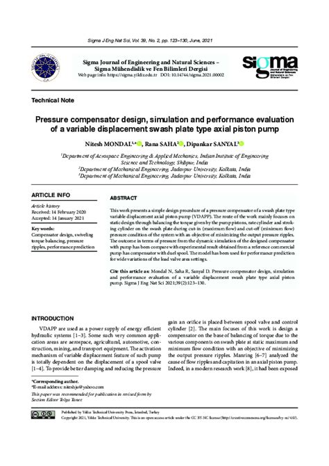 Pdf Pressure Compensator Design Simulation And Performance Evaluation Of A Variable