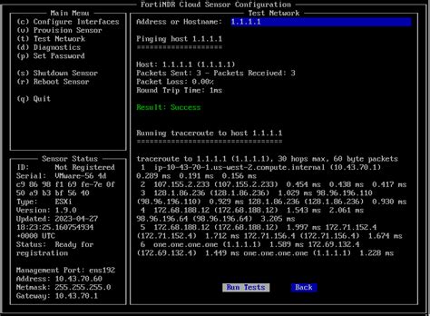 Network Connectivity Verification Fortindr Cloud Sensors 1 12 0 Fortinet Document Library