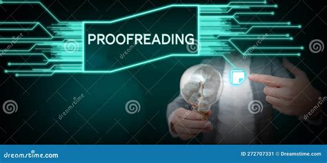 Text Caption Presenting Proofreading Internet Concept Act Of Reading And Marking Spelling