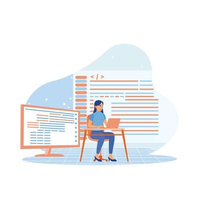 Female Web Developer Vector Art Icons And Graphics For Free Download