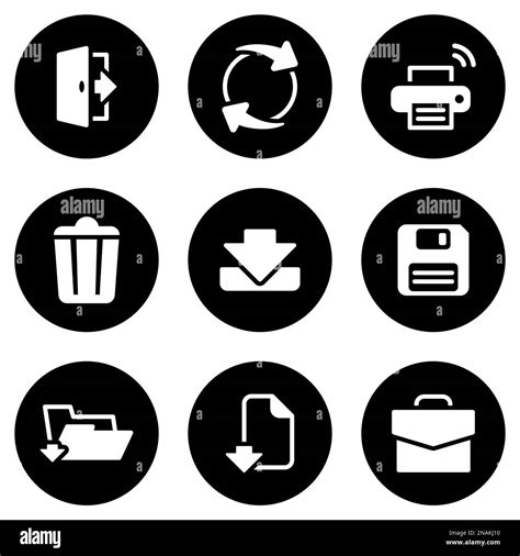 Set Of Simple Icons On A Theme Save Vector Design Collection Flat Sign Symbolelement
