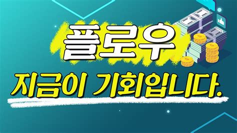 플로우코인 지금이 기회입니다 플로우 홀더분들 오늘 영상 체크하세요 Youtube