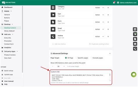 Desktop Buttons Settings Egany Docs
