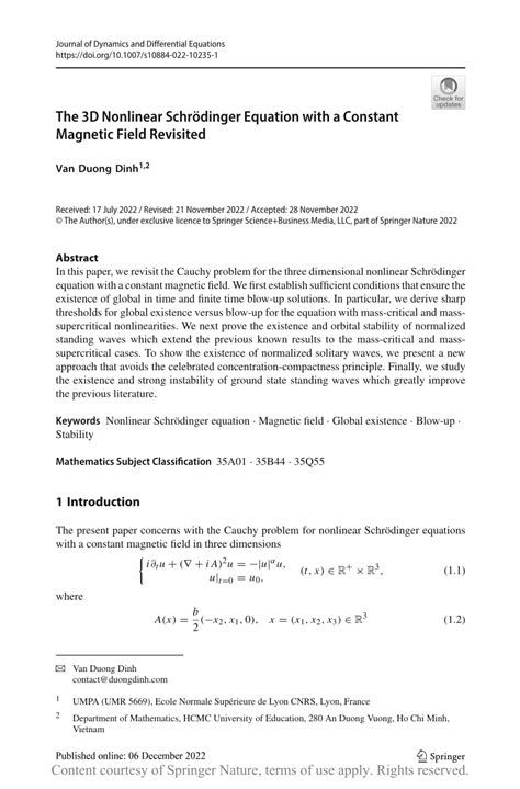 The 3d Nonlinear Schrödinger Equation With A Constant Magnetic Field
