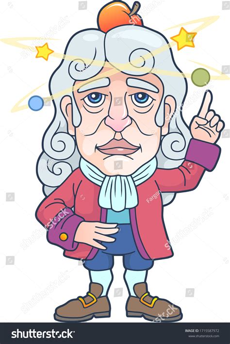 만화 천재 물리학자 아이작 뉴턴 스톡 벡터로열티 프리 1715587972 Shutterstock
