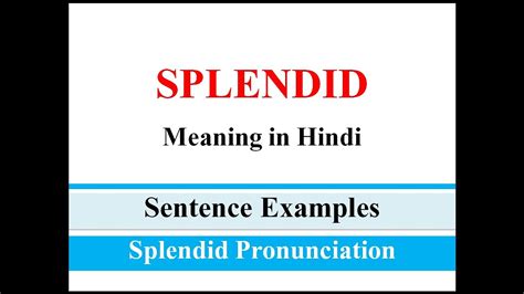 splendid meaning in hindi with sentence examples learntogether youtube