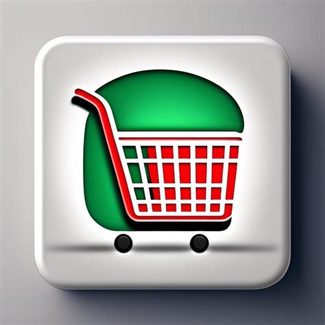 Free Photo A Square Button With A Shopping Cart On It