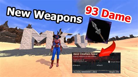 Conan Exiles Age Of War New Weapons Aesir Chieftain Spear 93 Dame Youtube