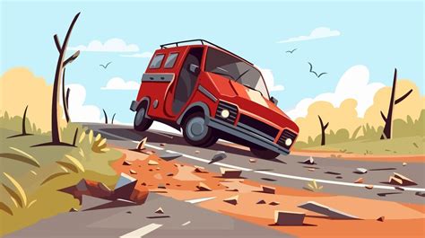 Ilustración De Dibujos Animados De Accidentes De Tráfico Para Campañas