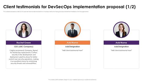 Client Testimonials For Devsecops Implementation Proposal Ppt Example
