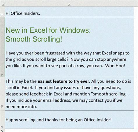 Smooth Scrolling In Excel Weston Technology Solutions