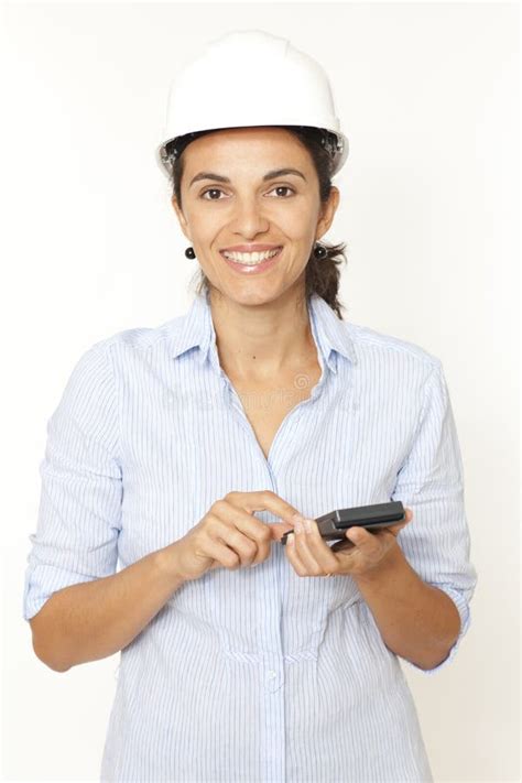 Female Engineer Calculating Stock Image Image Of Business Calculate